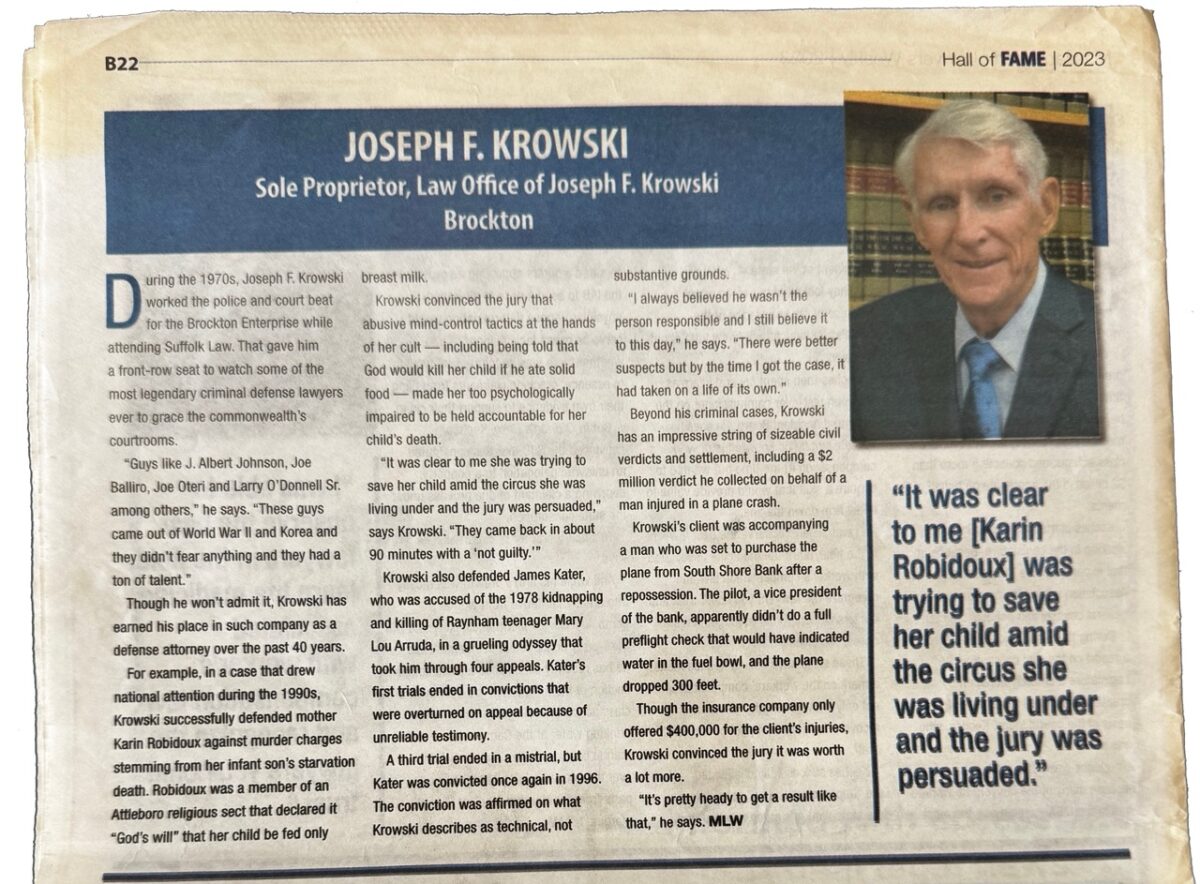 About – Attorney Joseph F. Krowski